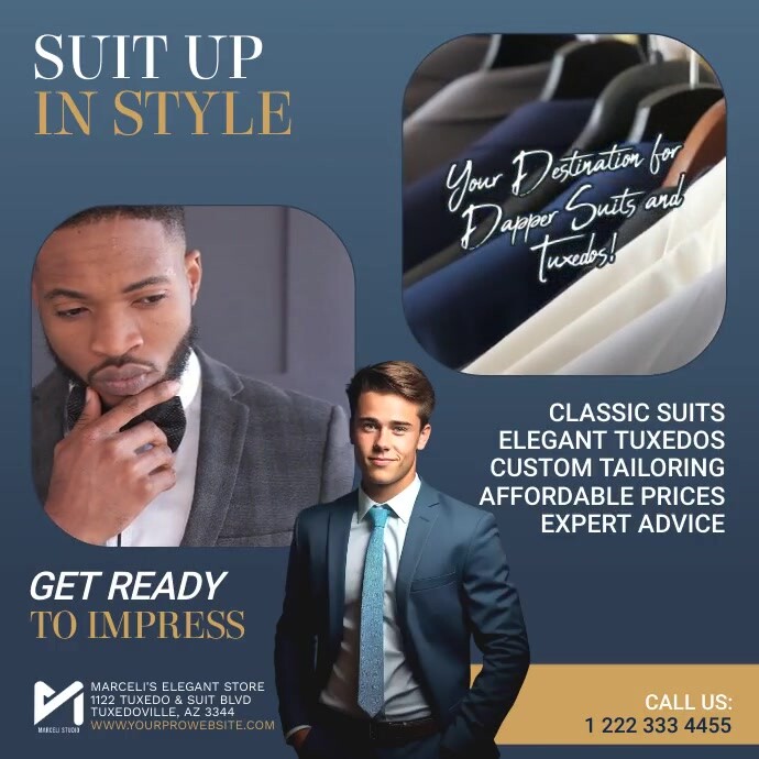 Collage Suit Store Video Square (1:1) | PosterMyWall