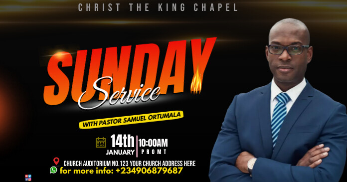 Collage Sunday Service Facebook Shared Image Template | PosterMyWall