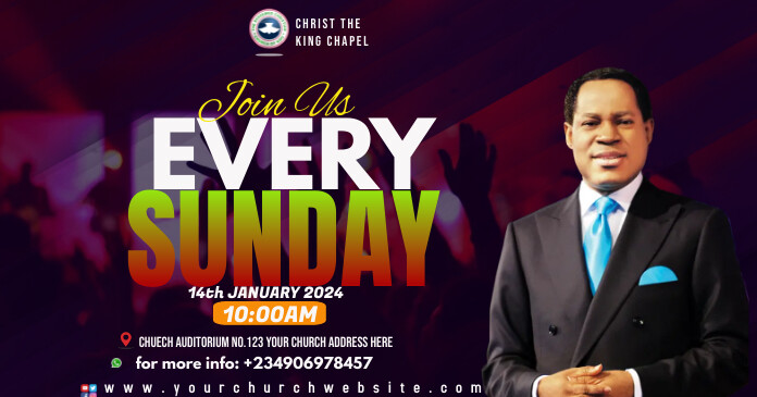 Collage Sunday Service Facebook Shared Image Template | PosterMyWall