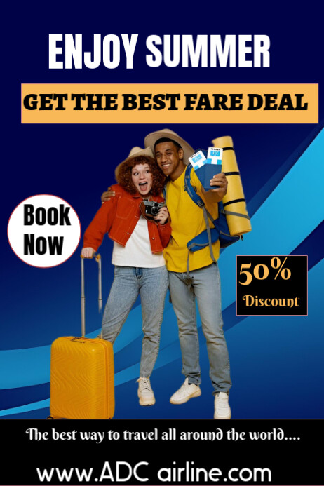 Collage Travel Agency Booking Flight Poster Template | PosterMyWall