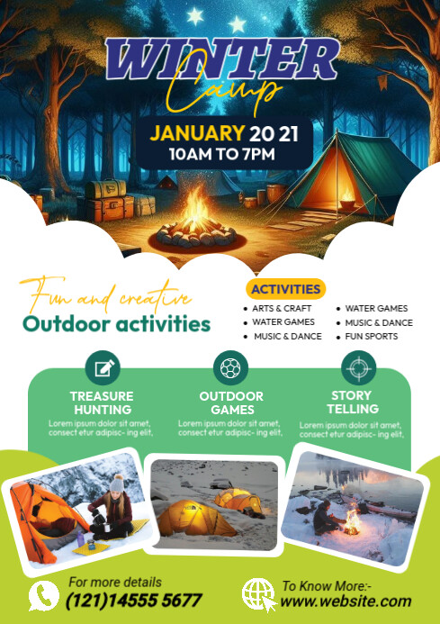 Collage Winter Camp Activities A4 Template | PosterMyWall