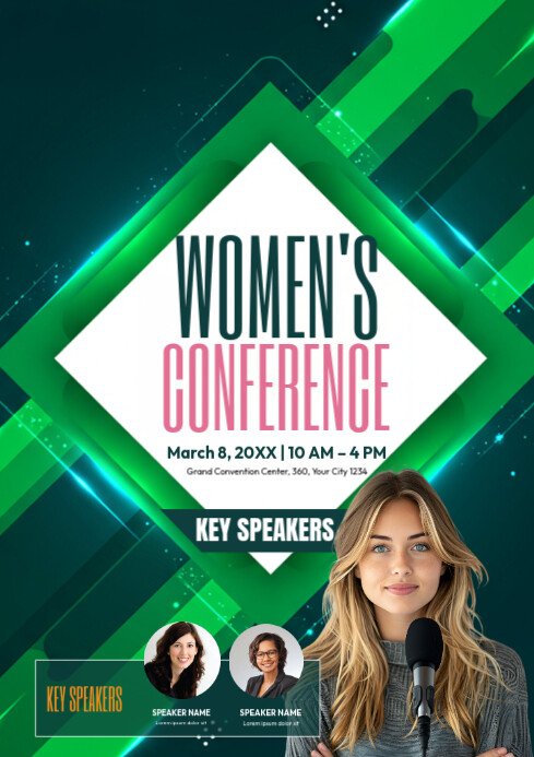 Collage Women's Day Conference A4 Template | PosterMyWall