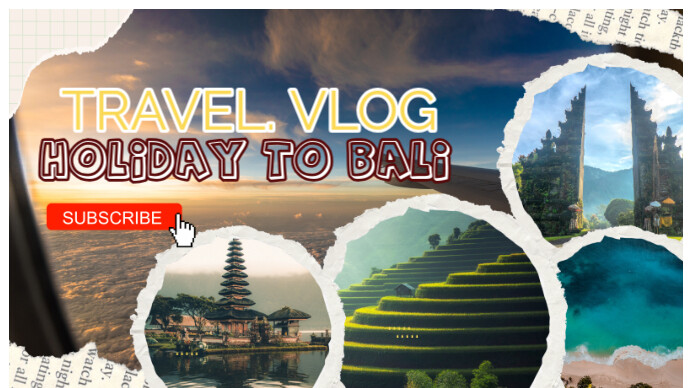 Plantilla de Collage Yellow White Photo Collage Travel Vlog Ball ...