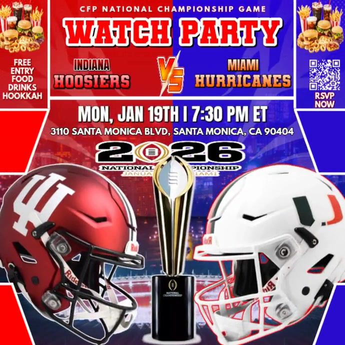 College Football National Championship: Indiana Hoosiers Vs Miami ...