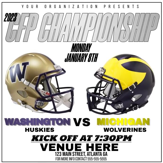 College Football Playoff national championshi Template | PosterMyWall