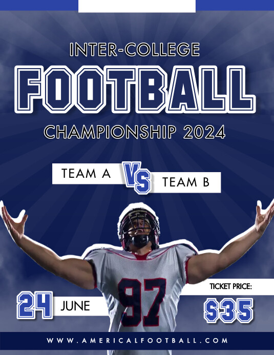 Plantilla de College Football Poster | PosterMyWall