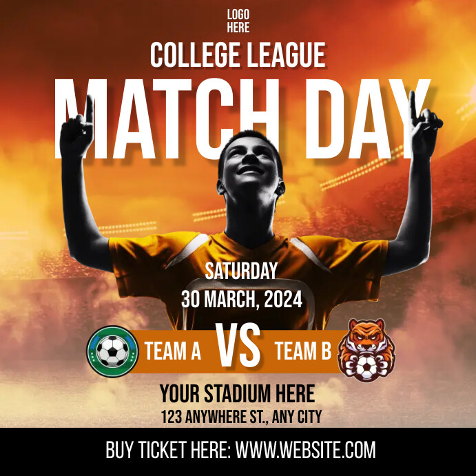 College Match Day Template | PosterMyWall