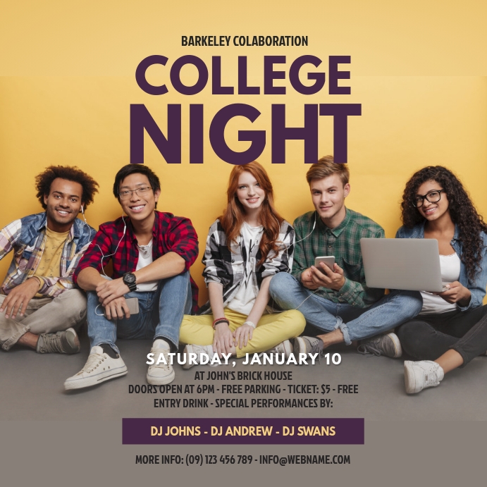 College Night Instagram Post Template | PosterMyWall
