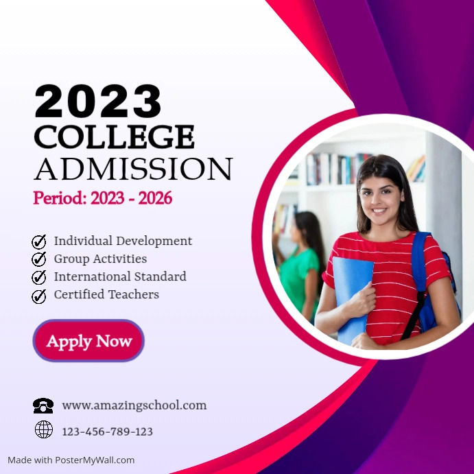 College Professional Admission Template | PosterMyWall
