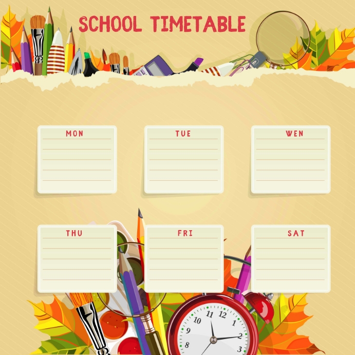 College Schedule Template | PosterMyWall