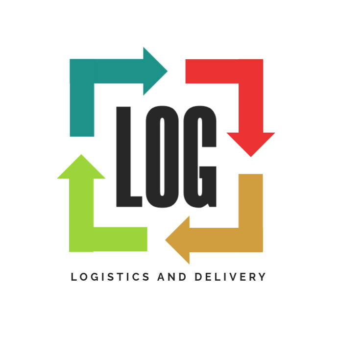 Copy of Color Arrows Box Shape Logistics Company Logo Design | PosterMyWall