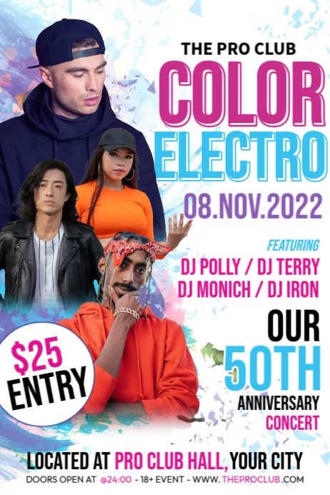 Copy of Color Electro Concert Poster | PosterMyWall