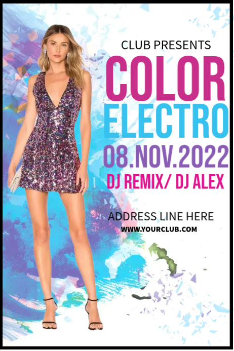 Color Electro Party Template | PosterMyWall