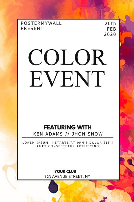 Color event flyer template | PosterMyWall
