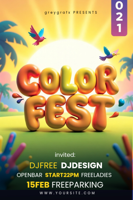 Color Fest Event Poster Template | PosterMyWall