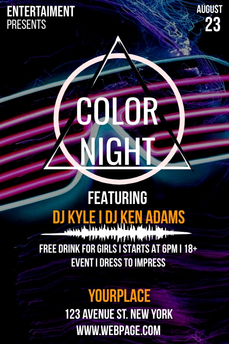 COLOR NIGHT Template | PosterMyWall