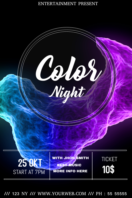 Color night event flyer template | PosterMyWall