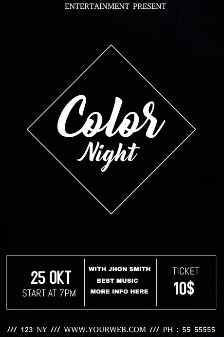 Color night event video flyer template | PosterMyWall