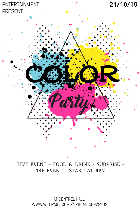 Copy of Color Party event flyer template | PosterMyWall