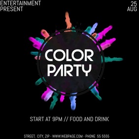 Color party event video flyer template | PosterMyWall