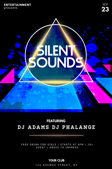 Color party flyer template black | PosterMyWall