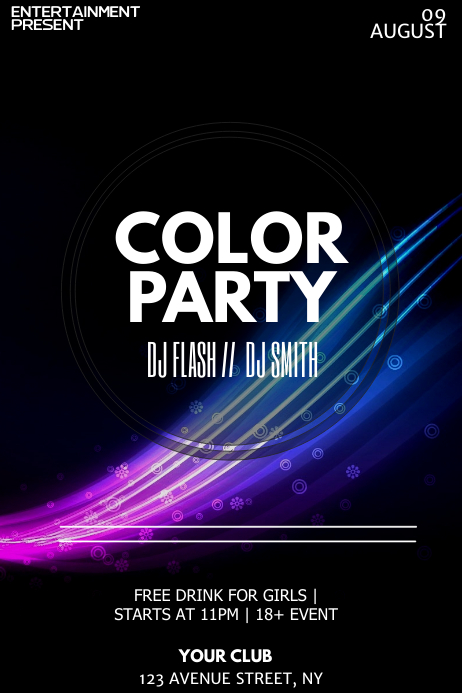 Copy of Color party flyer template | PosterMyWall