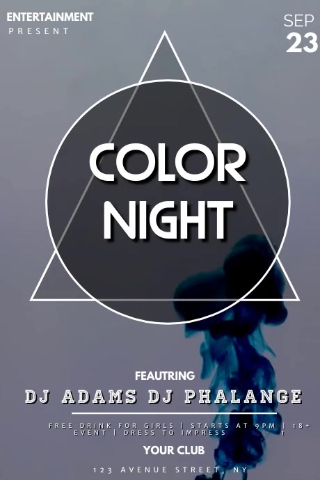 Color party night flyer design template | PosterMyWall