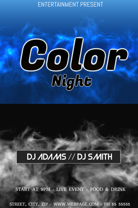 Color party night flyer template | PosterMyWall