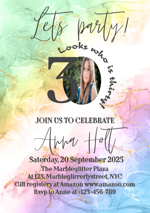 Colorful adult birthday invitation Template | PosterMyWall