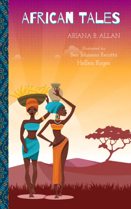 Colorful African Girls in Desert Book Cover T Template | PosterMyWall