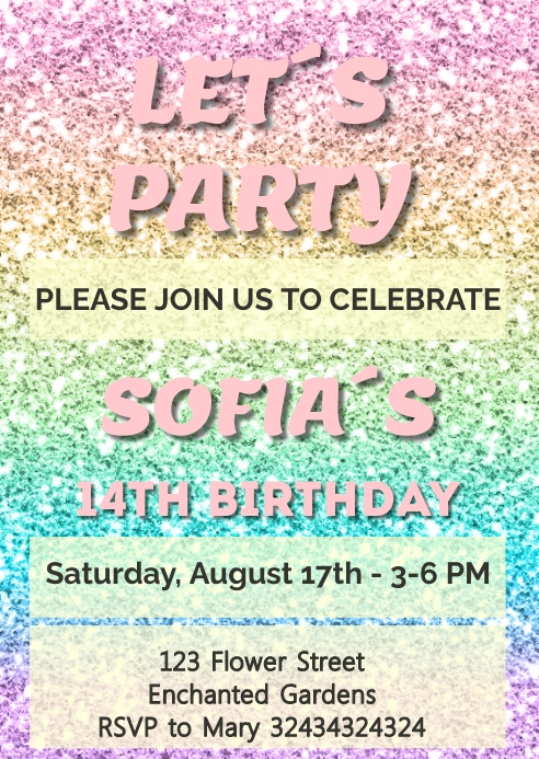 colorful Birthday Invitation Template | PosterMyWall