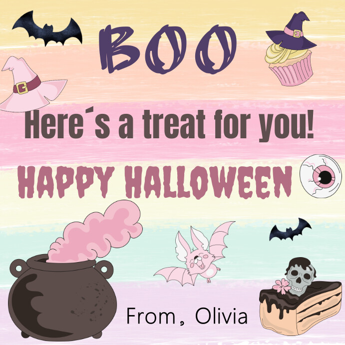 Plantilla de colorful Boo Birthday Favor Tags | PosterMyWall