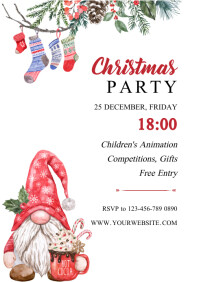 Green Watercolor Christmas Party Invitation Template | PosterMyWall