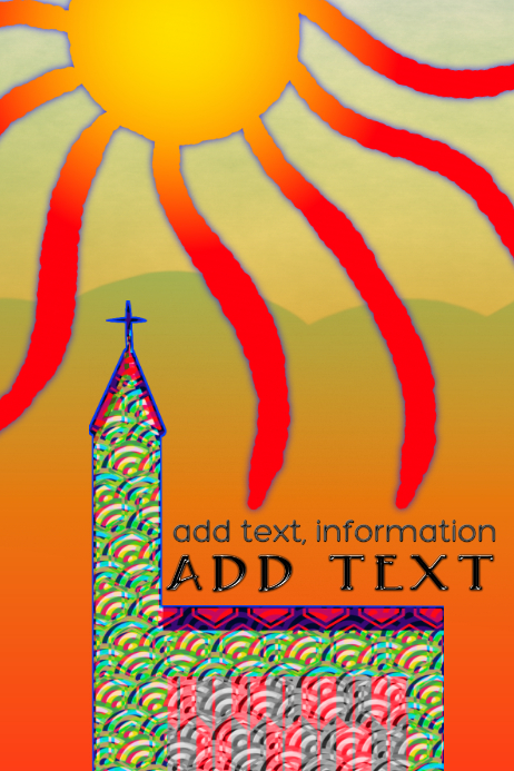 Copy of colorful church with sun, template | PosterMyWall
