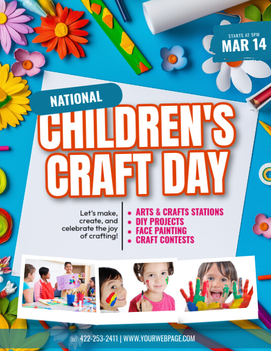 colorful Collage National Children's Craft Day Flyer (us Letter ...