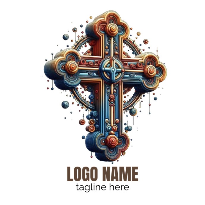 Copy of Colorful cross ornament logo | PosterMyWall