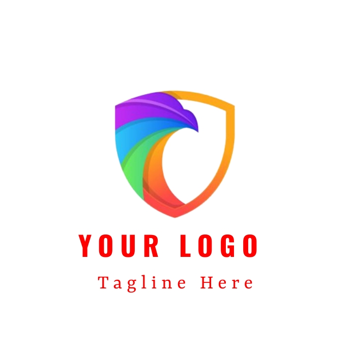 Copy of colorful eagle shield logo template | PosterMyWall