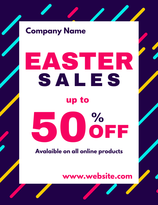 colorful easter sales flyer Template | PosterMyWall