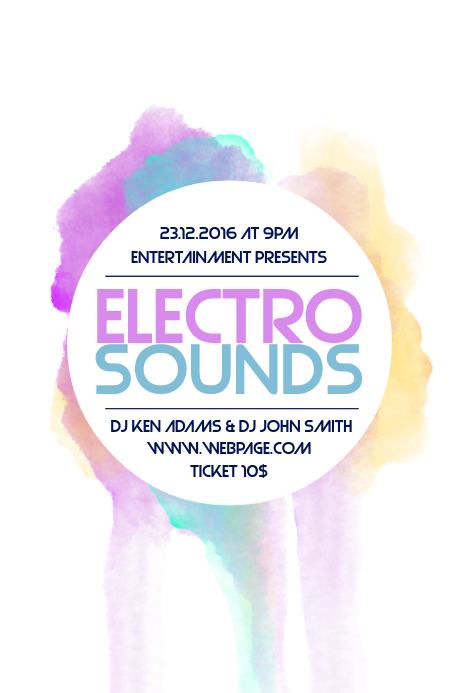 Colorful Electro Sounds Flyer Template | PosterMyWall