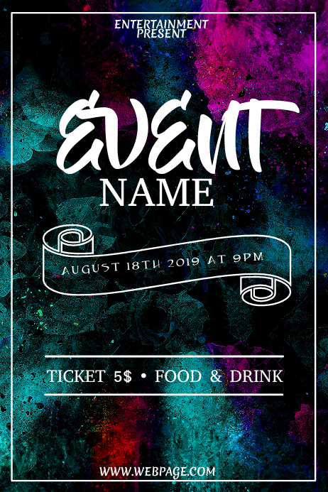 Folleto de Plantilla de Flyer de Eventos Coloridos de | PosterMyWall