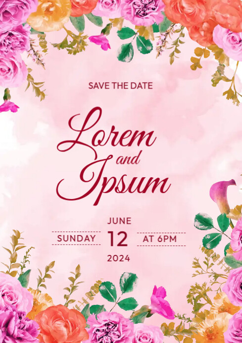 Colorful Flower Invitation Template | PosterMyWall