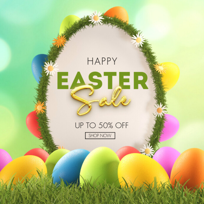 Copy of Colorful Happy Easter Sale Cute Instagram Post | PosterMyWall