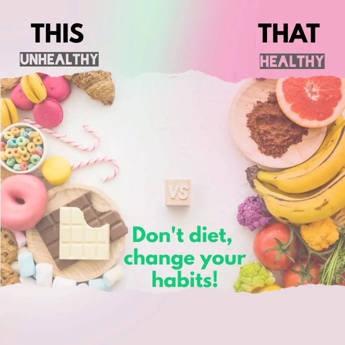 colorful healthy vs unhealthy Template | PosterMyWall