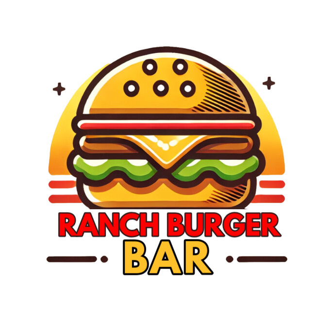 Colorful Illustrative Burger Logo Template | PosterMyWall