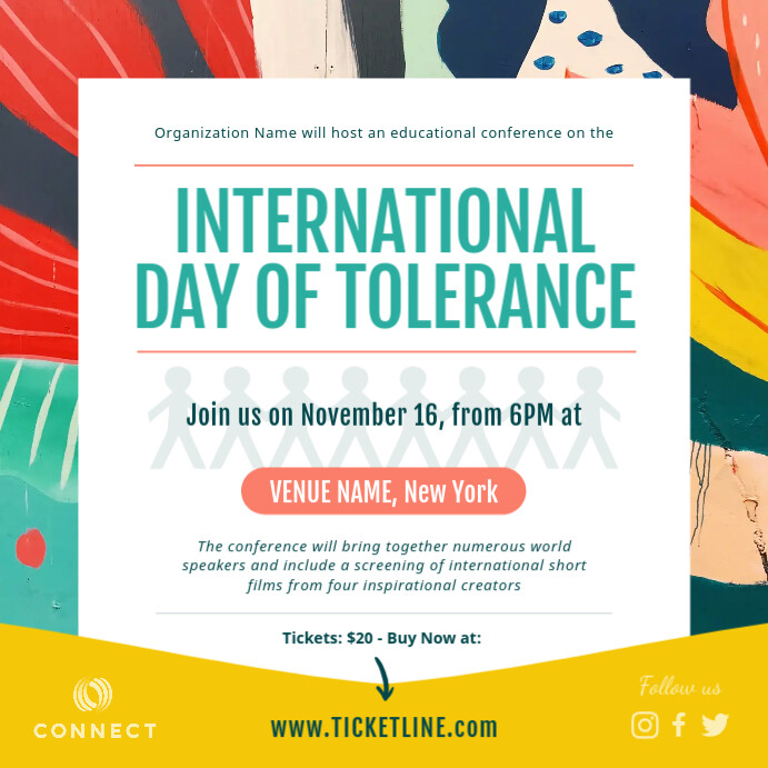 Colorful International Day of Tolerance Insta Template | PosterMyWall