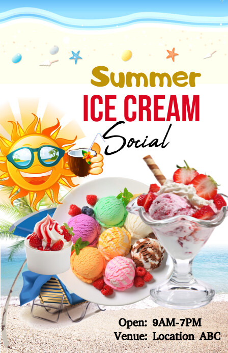 Copy of Colorful Joyful Ice Cream Social Event Poster | PosterMyWall