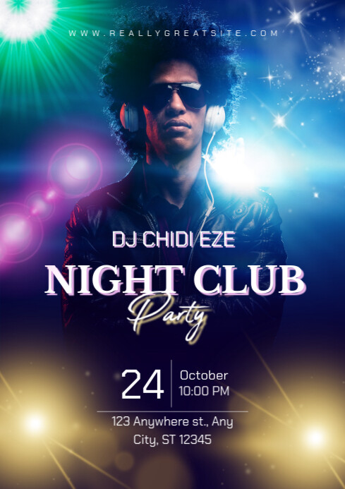 Colorful Modern Night Club Party Invitation Flyer Template | PosterMyWall
