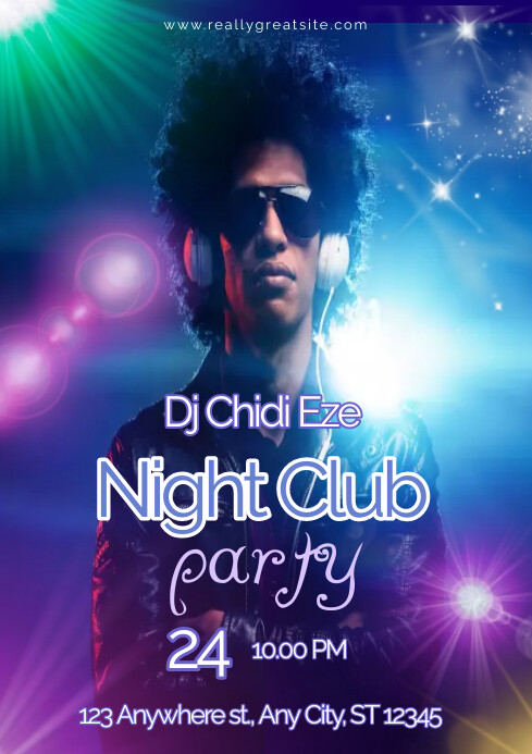 Colorful Modern Night Club Party Invitation F Template | PosterMyWall