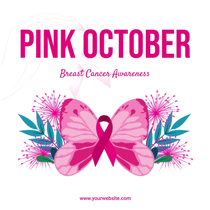 Copy of Colorful Modern Pink October Breast Cancer | PosterMyWall