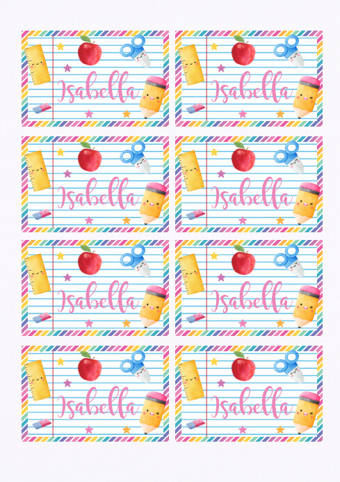 colorful Name Label, Editable Name Tags For, Template | PosterMyWall